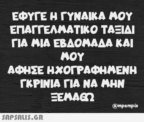 ΕΦΥΓΕ Η ΓΥΝΑΙΚΑ ΜΟΥ ΕΠΑΓΓΕΛΜΑΤΙΚΟ ΤΑΞΙΔΙ ... #5117516829425664